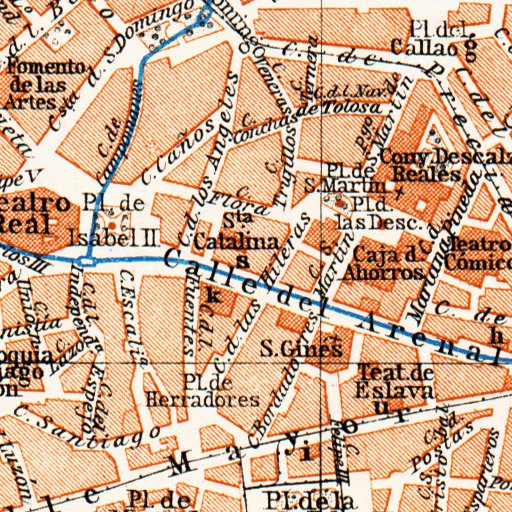 Madrid, city centre Map, 1929 by Waldin | Avenza Maps