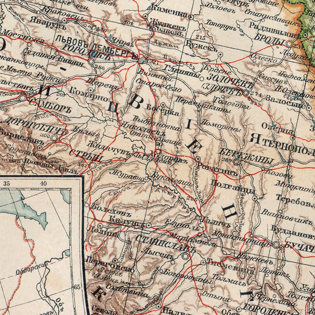 European Russia Map, Plate 9: Poland and Bessarabia. 1910 by Waldin ...