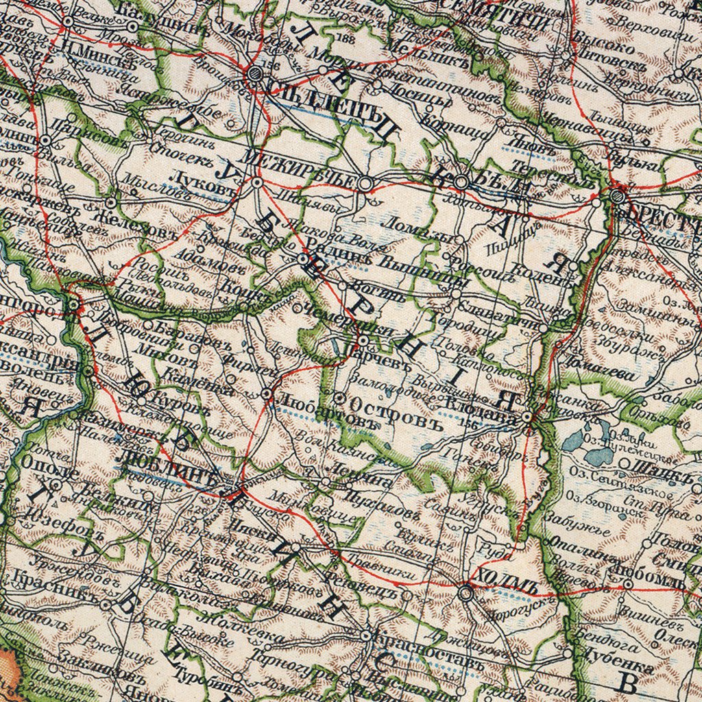 European Russia Map, Plate 9: Poland and Bessarabia. 1910 by Waldin ...