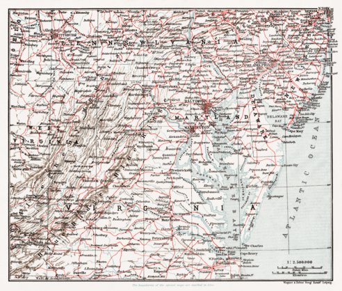 Railway Map of the Middle and Southern States, 1909 by Waldin | Avenza Maps