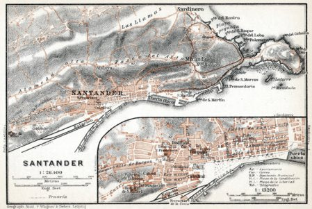 Santander city Map, 1913 by Waldin | Avenza Maps