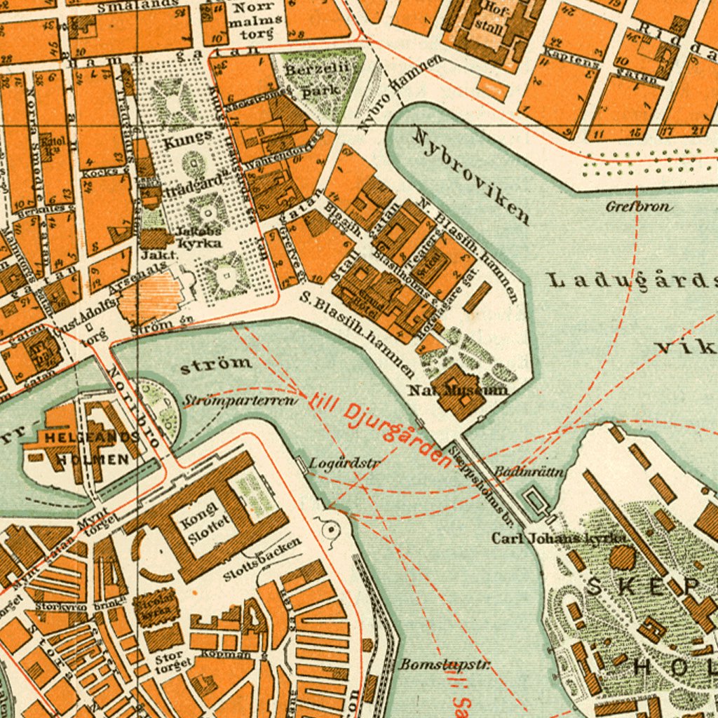 Stockholm city Map, 1893 by Waldin | Avenza Maps