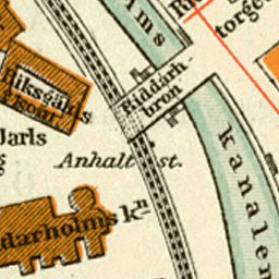 Stockholm Gamla Stan Map, 1893 by Waldin | Avenza Maps