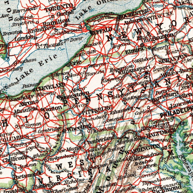 General Map of the United States of America, 1909 by Waldin | Avenza Maps