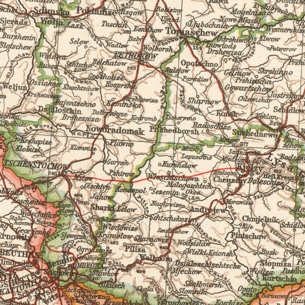 West european Russia on the Map of German-Austrian-Russian Boundary ...