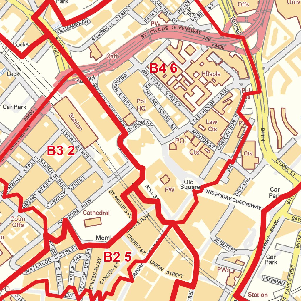 XYZ Postcode Sector Map (C4) Birmingham by XYZ Maps | Avenza Maps