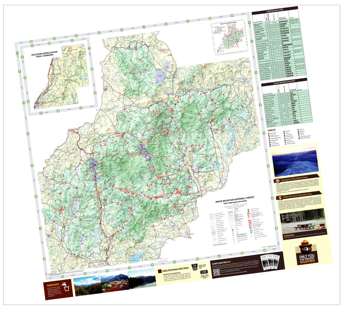 White Mountain NF Forest Visitor Map by US Forest Service R9 | Avenza Maps