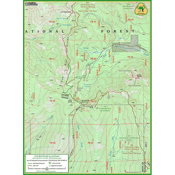 Cub-Butt Divide hike Map by Sacramento Valley Hiking Conference ...