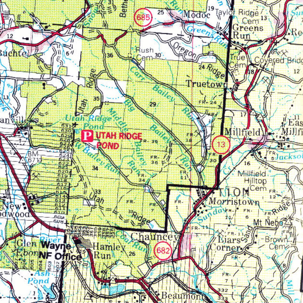 Wayne NF Forest Visitor Map - Athens District by US Forest Service R9 ...