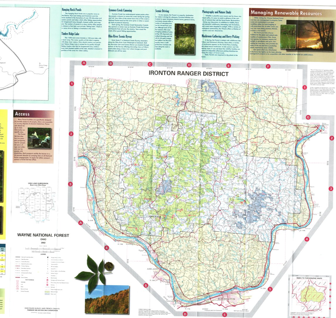 Wayne NF Forest Visitor Map - Ironton District by US Forest Service R9 ...