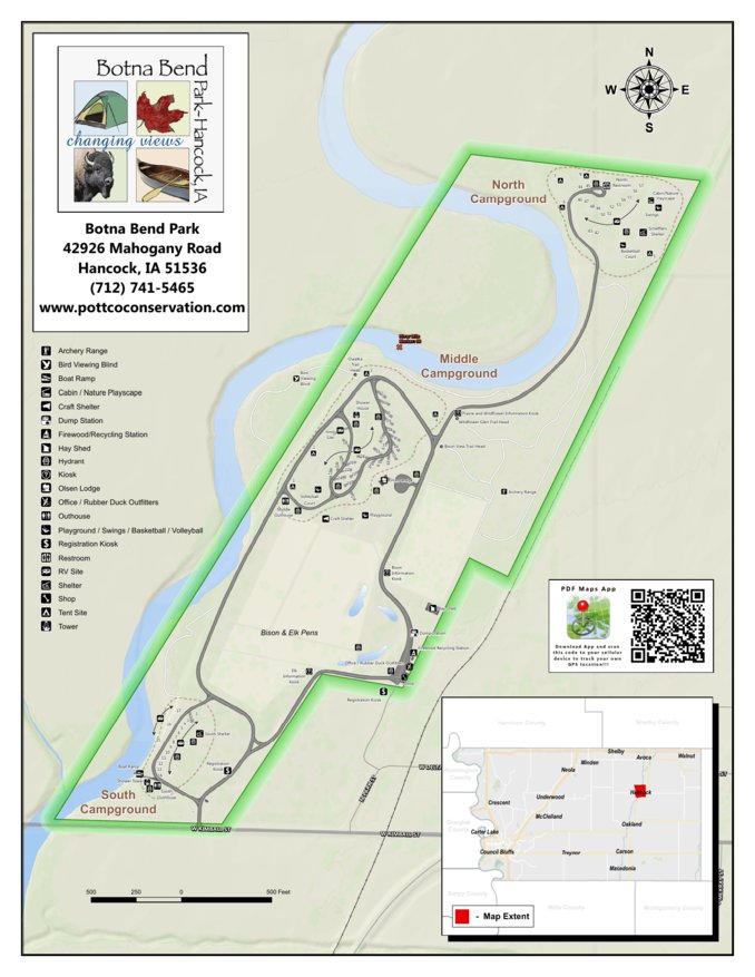 Botna Bend Park Map by Pottawattamie County GIS Department | Avenza Maps