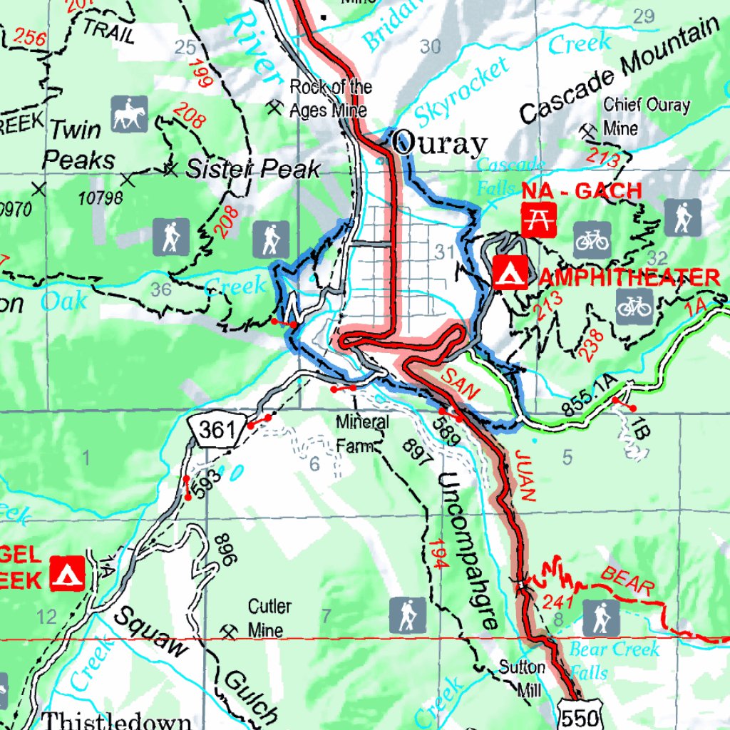 Uncompahgre National Forest Visitor Map - Mountain Division (East Half ...