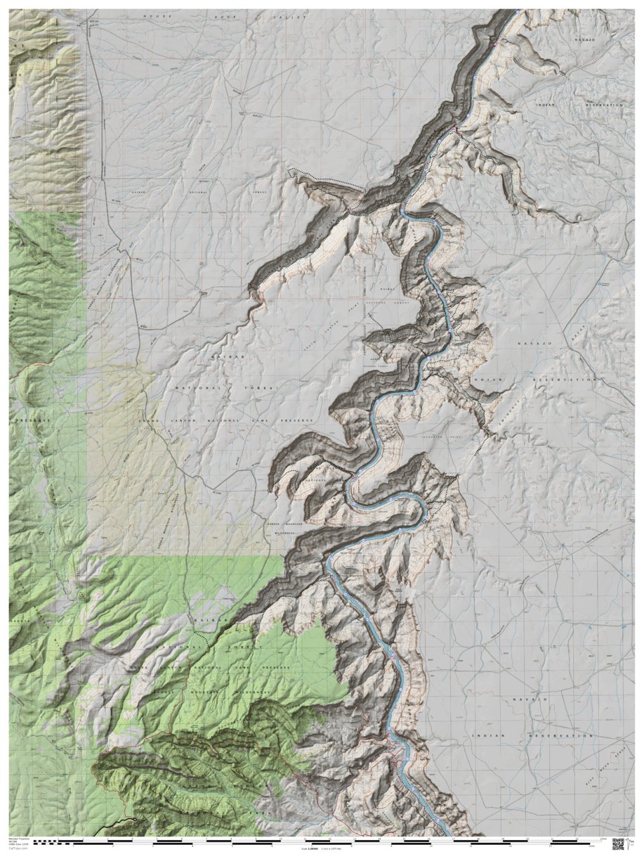 #2 Grand Canyon River Rafting & Canyoneering Miles 26 to 56 Map by ...