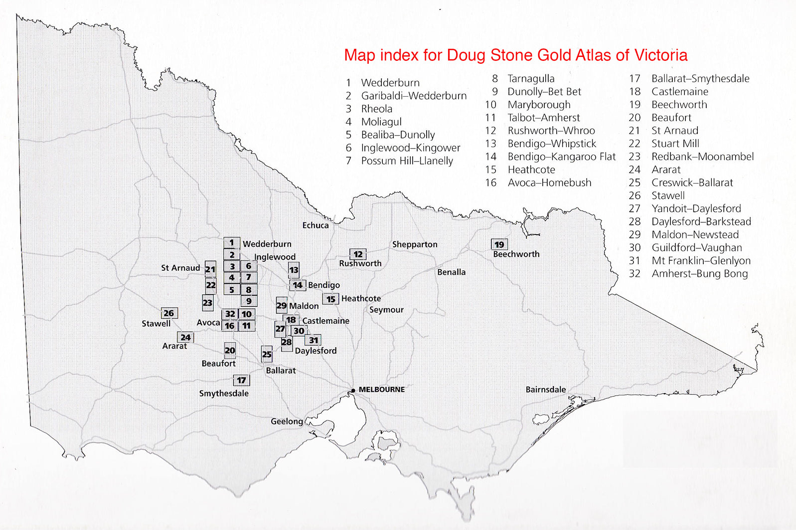 Victorian Gold Atlas Map by Doug Stone GOLD MAPS | Avenza Maps