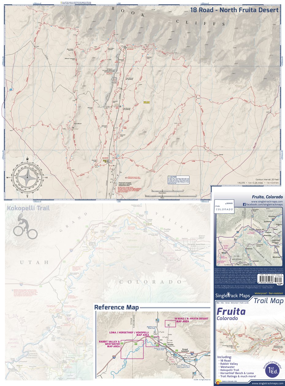 Fruita Trail Map - 18 Road by Singletrack Maps | Avenza Maps