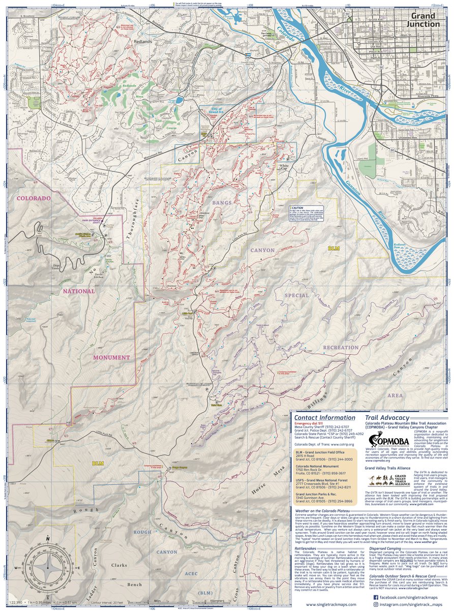 Grand Junction Trail Map - Lunch Loops by Singletrack Maps | Avenza Maps