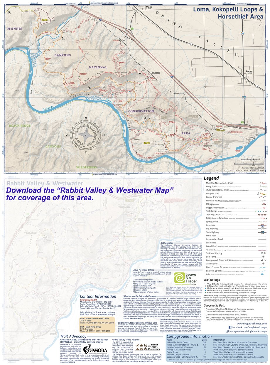 Fruita Trail Map - Kokopelli Loops Map by Singletrack Maps | Avenza Maps