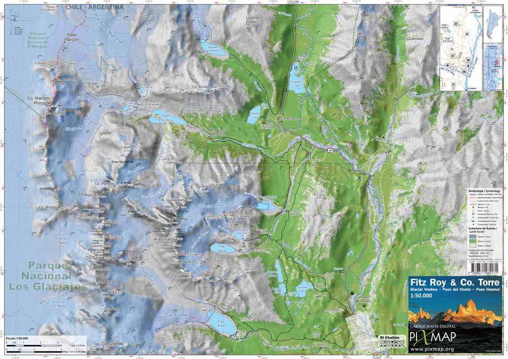 Fitz Torre / Cerro Torre 1/50.000 Map by Pixmap Cartografia Digital ...