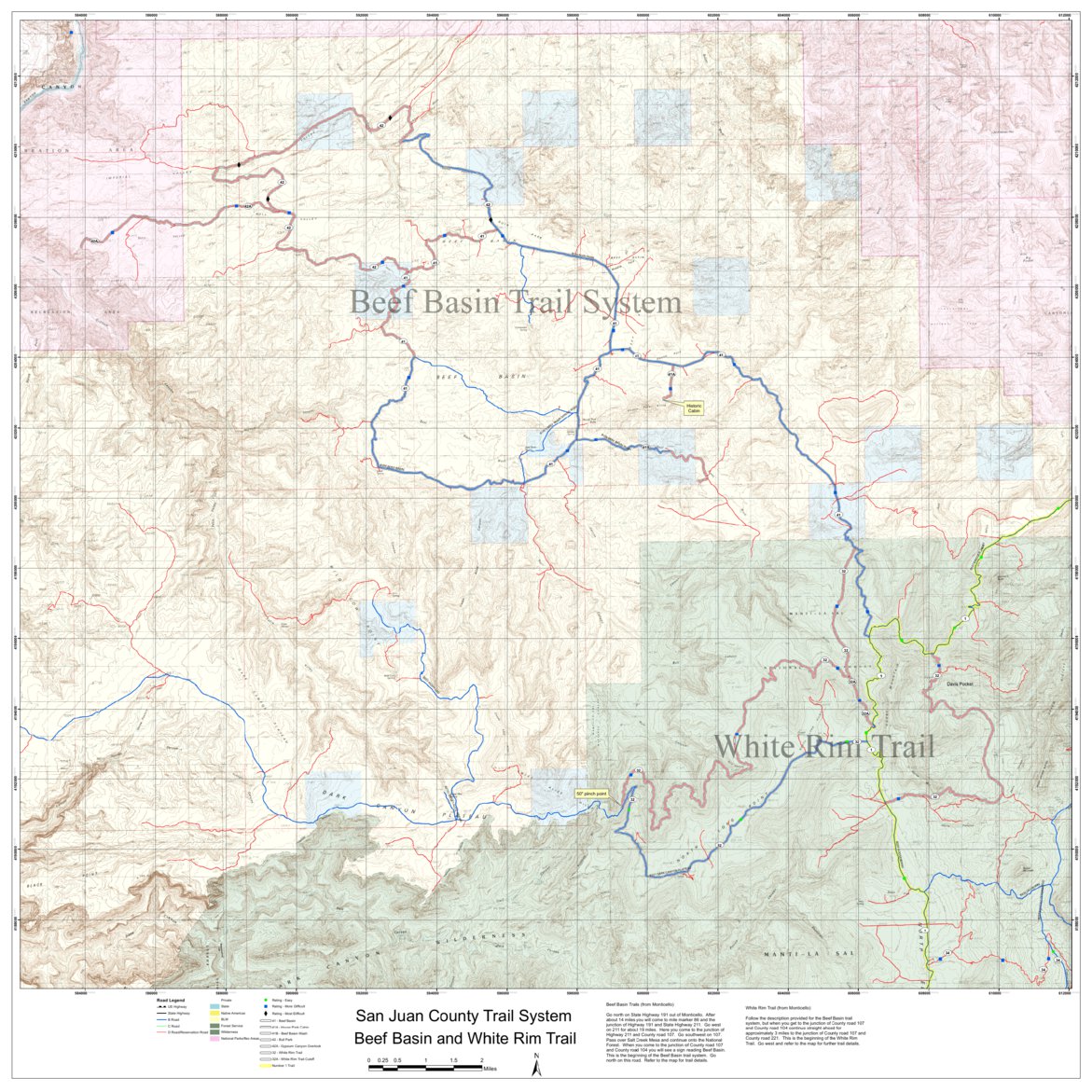Beef Basin and White Rim Trail ATV/OHV Trail System Map by TESS ...