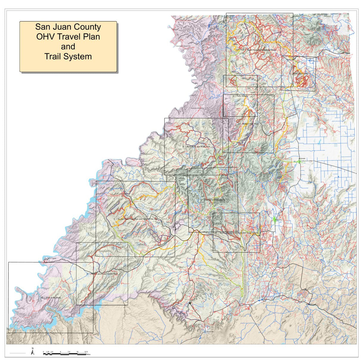 San Juan County Travel Plan Index Map ATV OHV Trail System by TESS ...