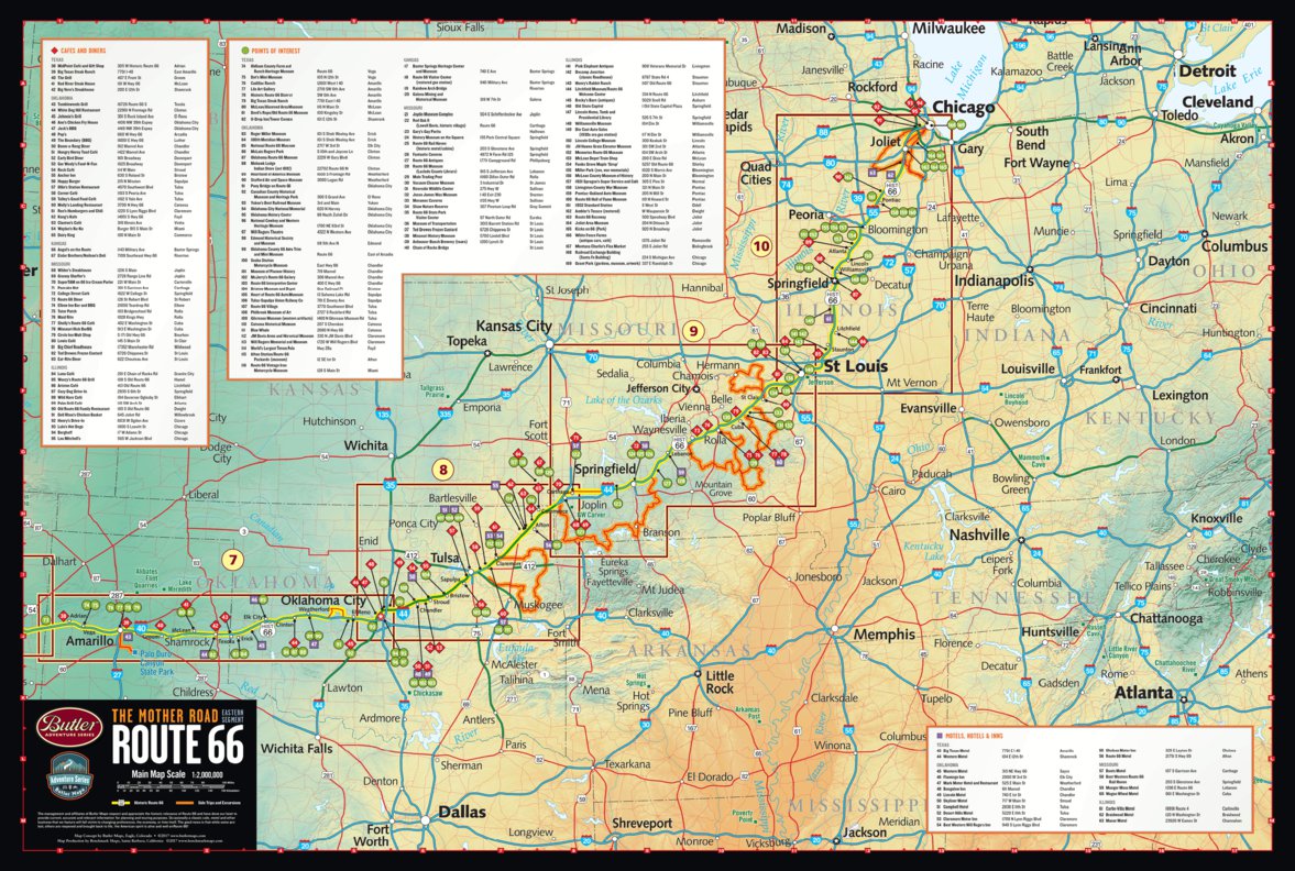 Historic Route 66 Adventure Series Map by Butler Maps | Avenza Maps