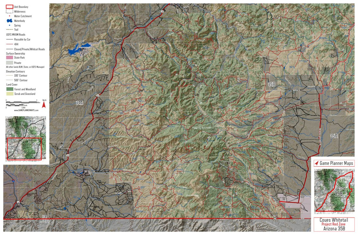 Arizona Unit 35B Hunting Map by Game Planner Maps | Avenza Maps