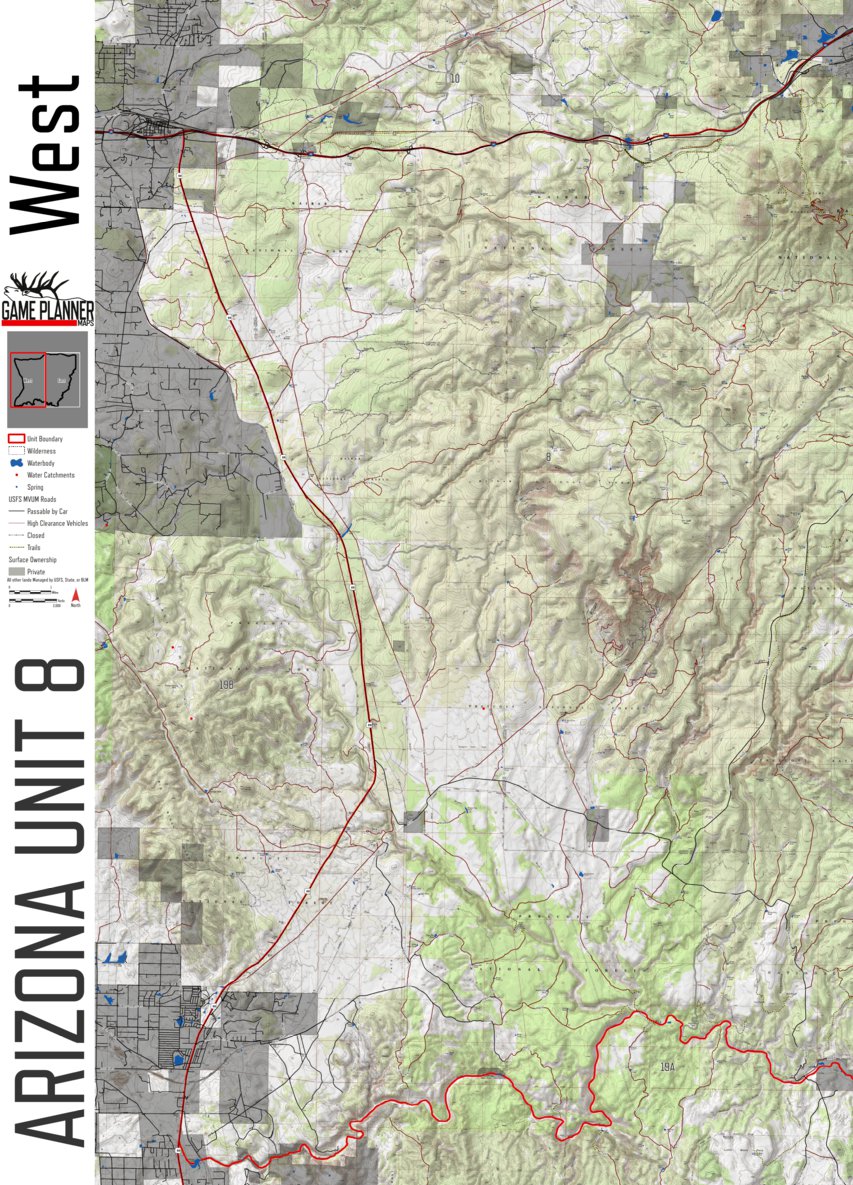 Arizona Unit 8 Map by Game Planner Maps | Avenza Maps