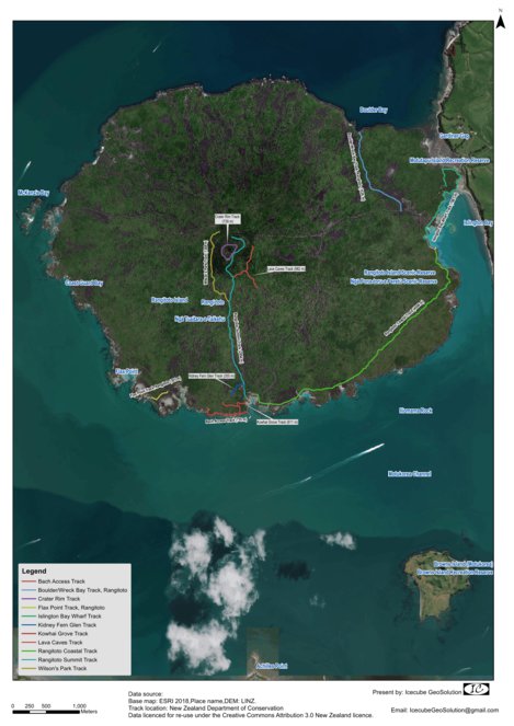 Rangitoto Island tracks Map by IC Geosolution | Avenza Maps