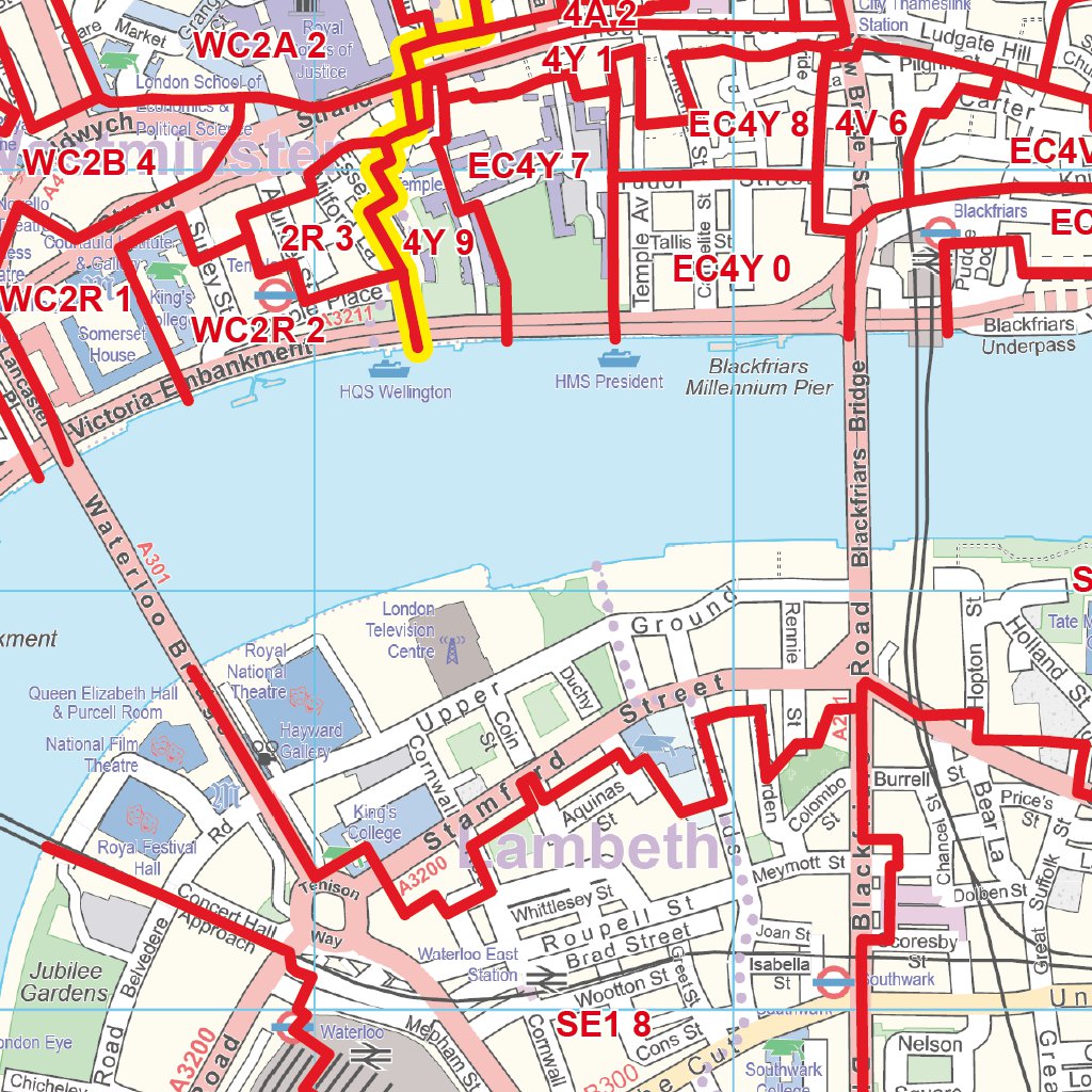 XYZ Postcode Sector Map - (C1) - Inner London by XYZ Maps | Avenza Maps