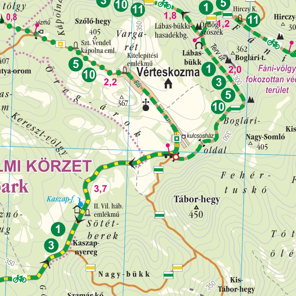 Vértes kerékpáros térkép és turistatérkép M 1:40 000 Map by FRIGORIA ...