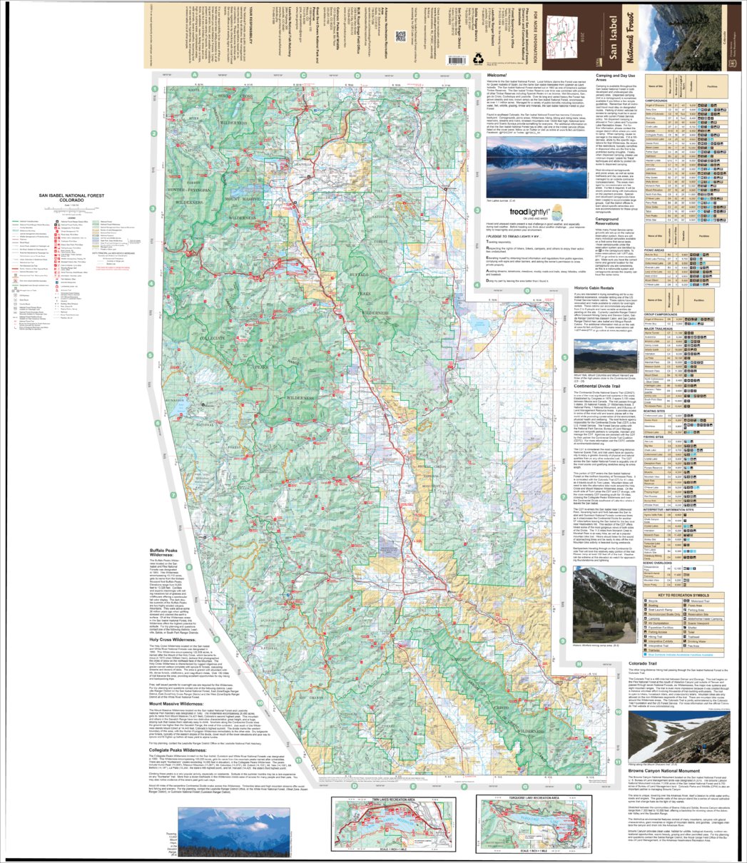 San Isabel National Forest Visitor Map (North Half) by US Forest ...