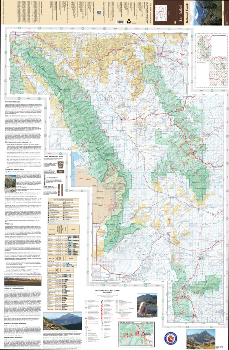 San Isabel National Forest Visitor Map (South Half) by US Forest ...