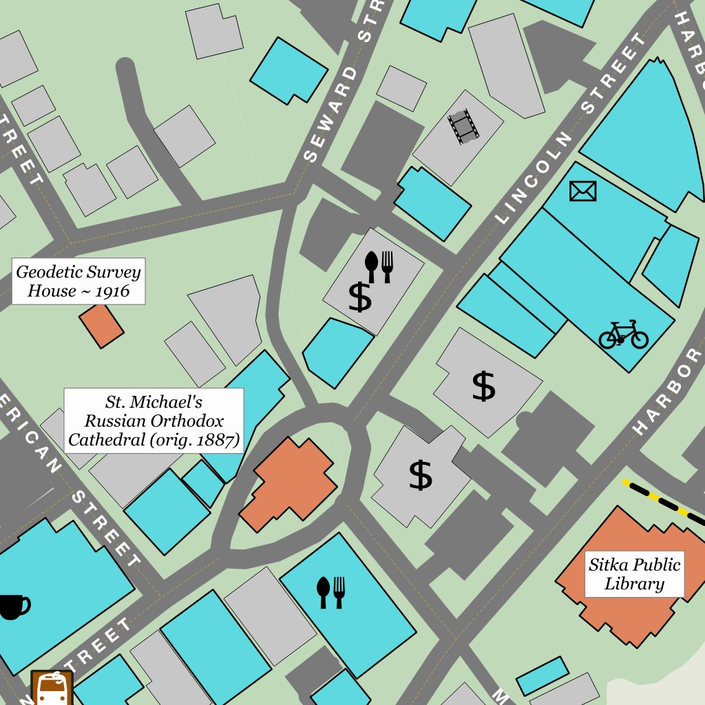 Sitka Alaska Walking Tour Map by Points North Maps | Avenza Maps