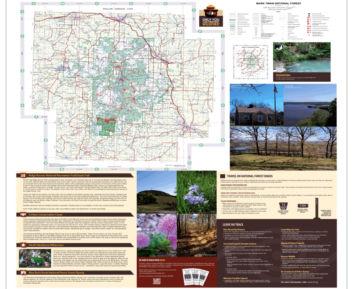 Mark Twain NF Forest Visitor Map - Willow Springs Ranger District by US ...