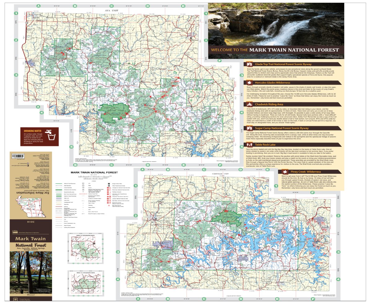 Mark Twain NF Forest Visitor Map - Ava Ranger District by US Forest ...