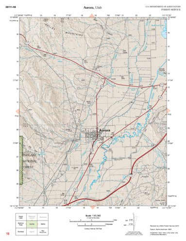 Fishlake National Forest, Aurora, UT 18 Map by US Forest Service R4 ...