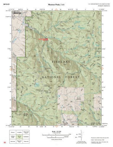 Fishlake National Forest, Monroe Peak, UT 48 Map by US Forest Service ...