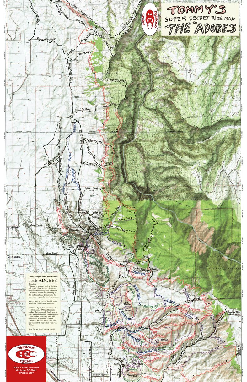 Tommy's Adobe Map by Highland Cycles | Avenza Maps