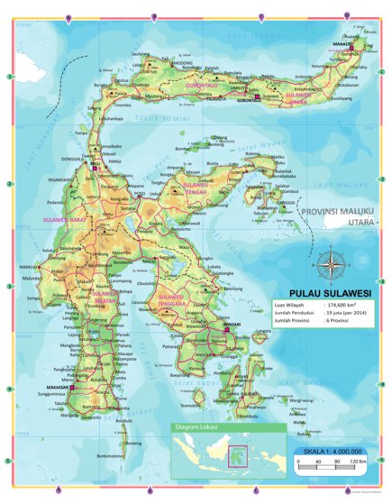 Sulawesi Map by Georof Map Services | Avenza Maps