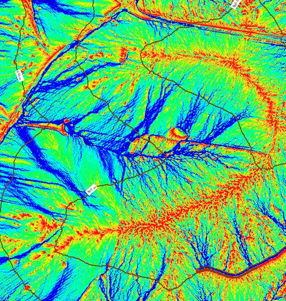 Tenterfield Topographic Wetness Index Map by Geological Exploration ...