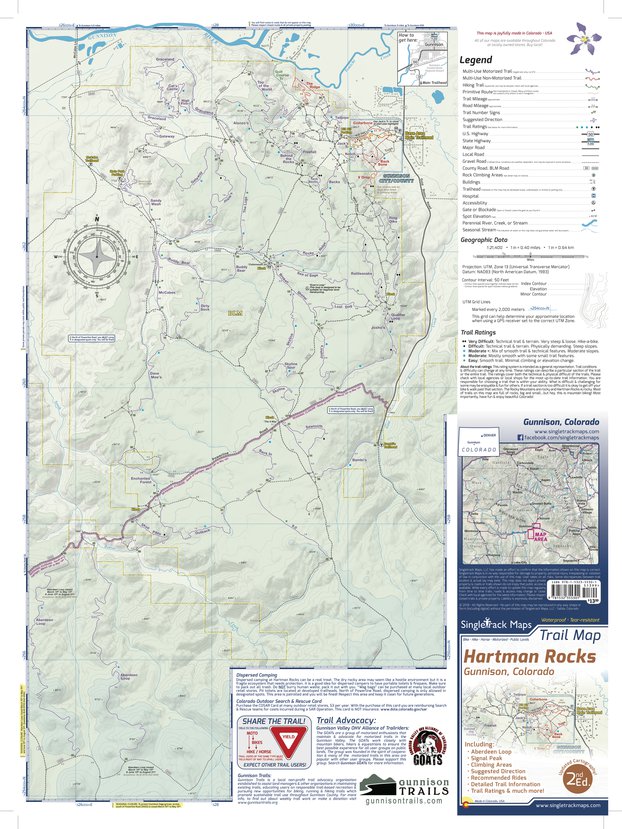 Hartman Rocks Trail Map 2nd Edition by Singletrack Maps | Avenza Maps