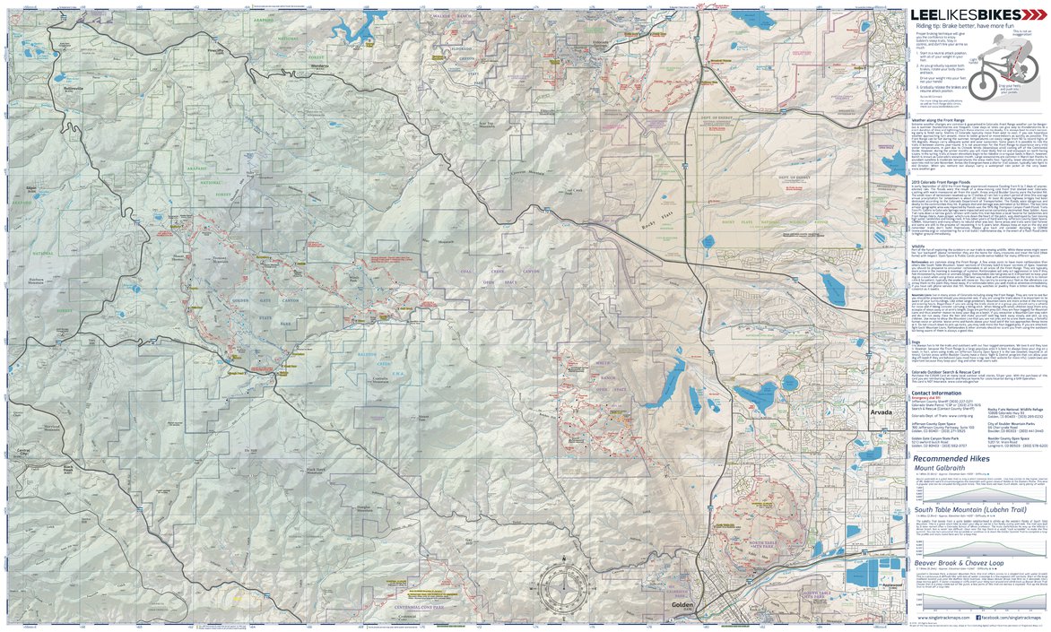 Golden Trail Map 3rd Edition North by Singletrack Maps | Avenza Maps