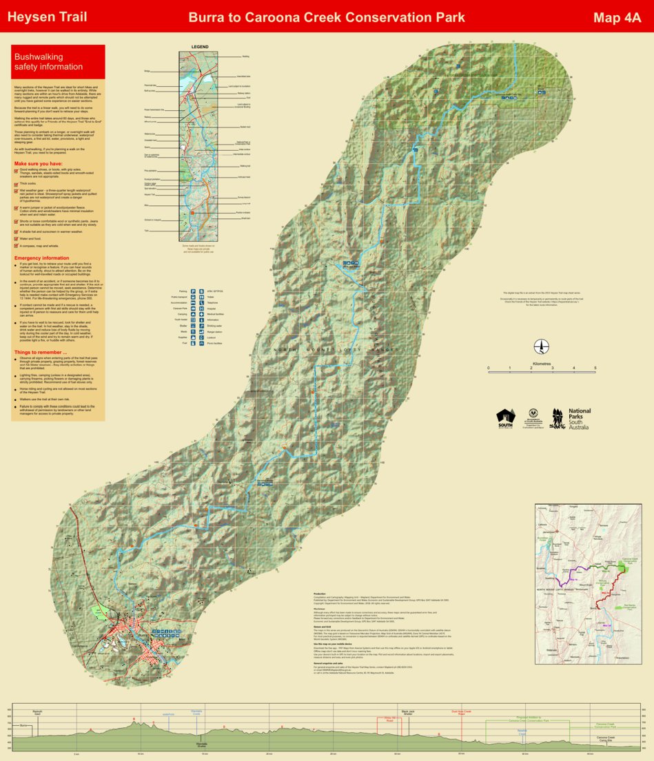 Heysen Trail Map 4a - Burra to Caroona Creek Conservation Park by ...