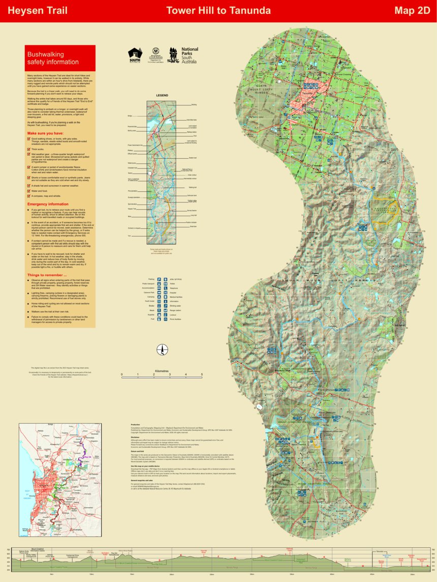 Heysen Trail Map 2d - Tower Hill to Tanunda by Mapland - Department for ...
