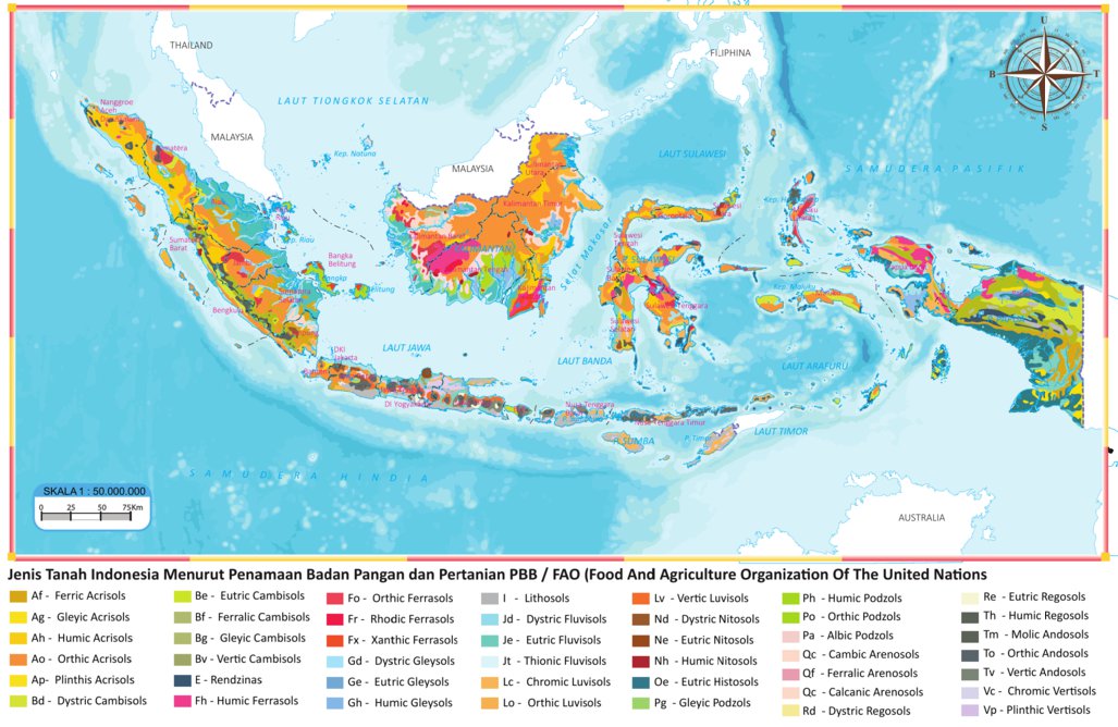 Jenis Tanah Indonesia (FAO) Map by Georof Map Services | Avenza Maps