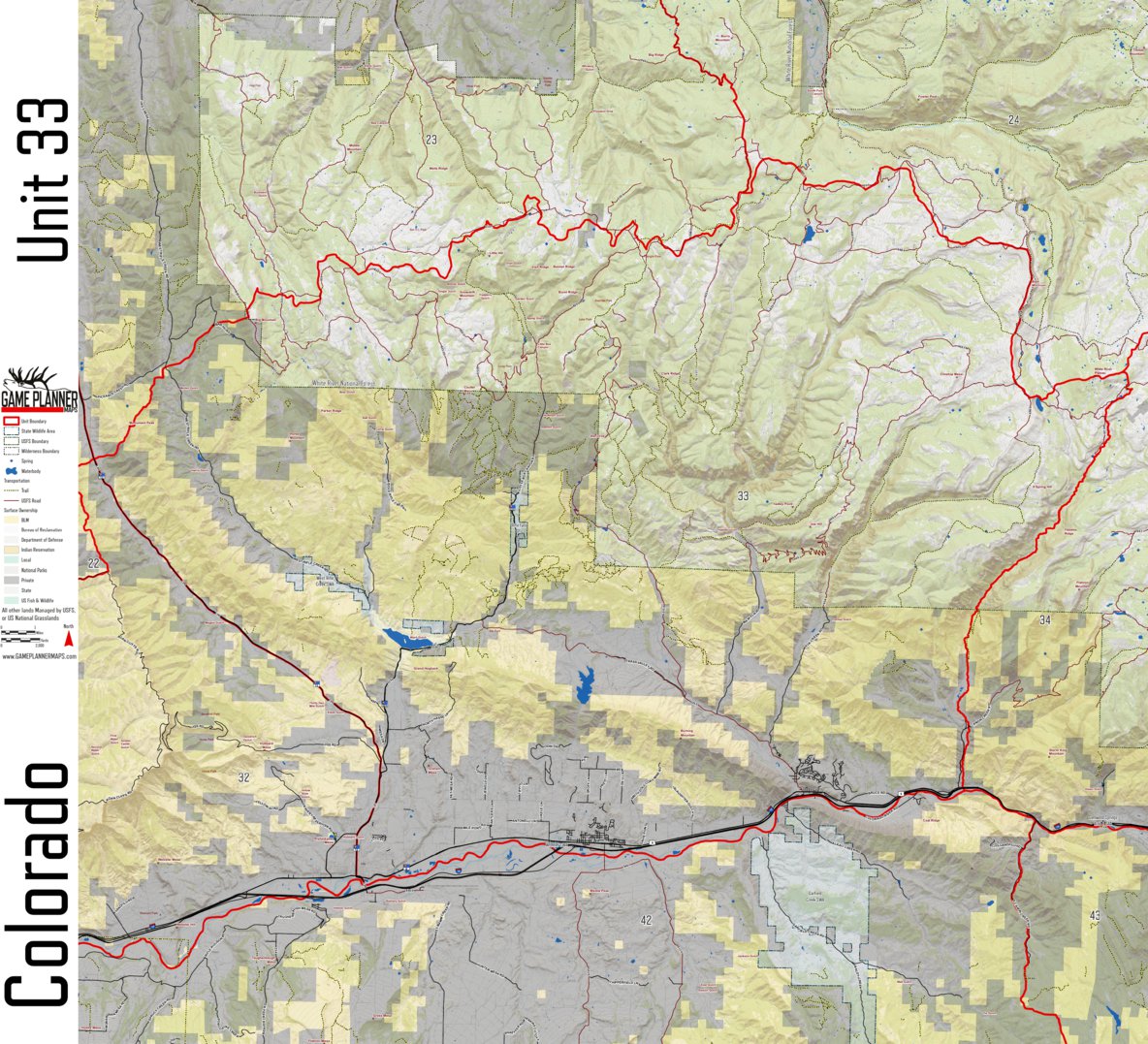 Colorado Unit 33 Map by Game Planner Maps | Avenza Maps