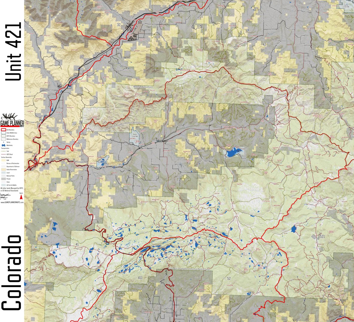 Colorado Unit 421 Map by Game Planner Maps | Avenza Maps