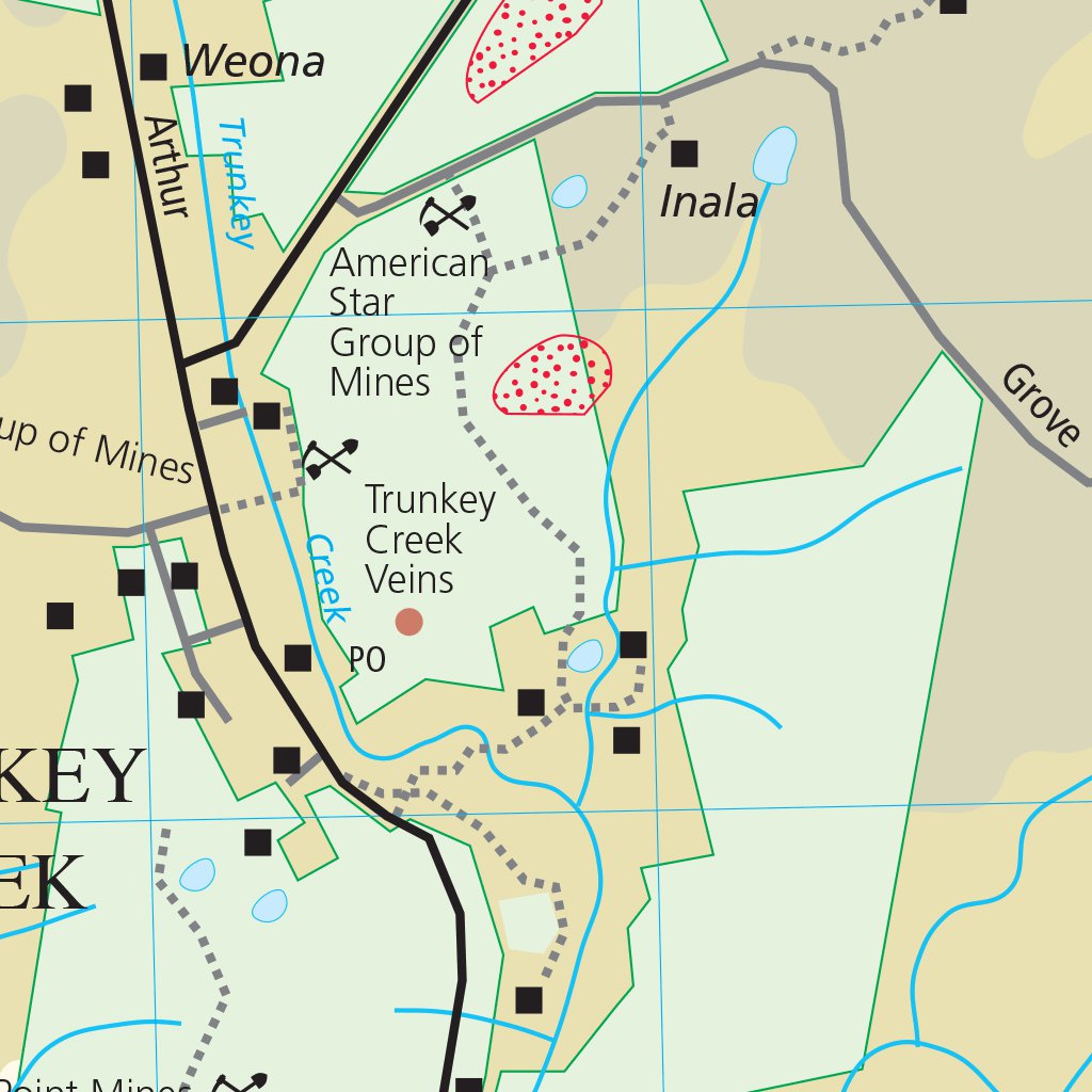 Trunkey Creek Goldfield Map by Doug Stone GOLD MAPS | Avenza Maps