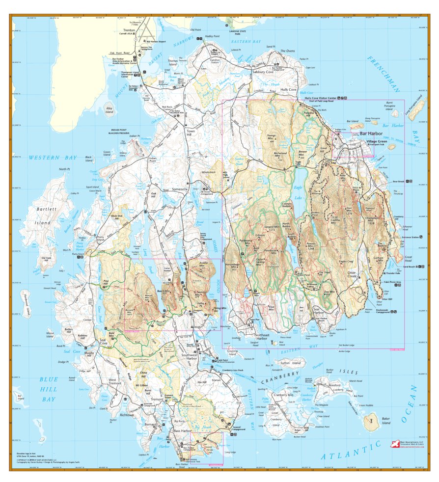 Acadia National Park - Trail Map – The best hiking & biking of Acadia ...