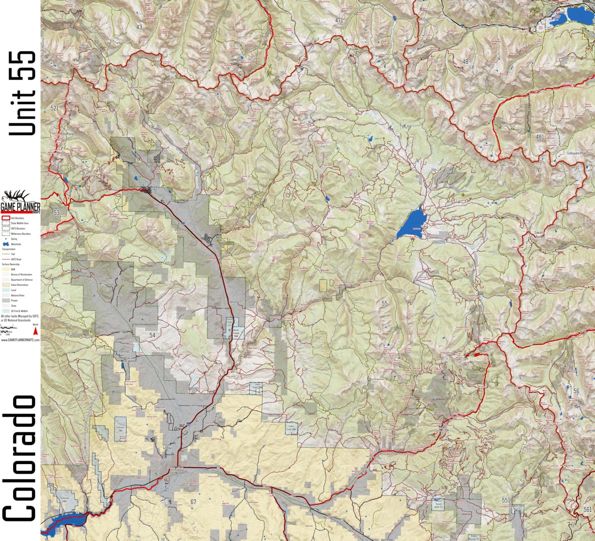 Colorado Unit 55 Map by Game Planner Maps | Avenza Maps